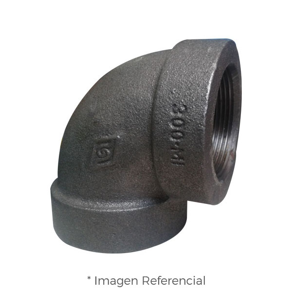 CODO (ELBOW) REFORZADO FIERRO MALEABLE NEGRO A197 X 90 CLASE 300 ROSCA NPT (B1.20.1 ...