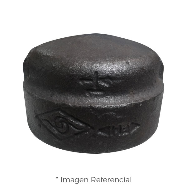 TAPON HEMBRA (CAP) REFORZADO FIERRO MALEABLE NEGRO A197 CLASE 300 ROSCA ...